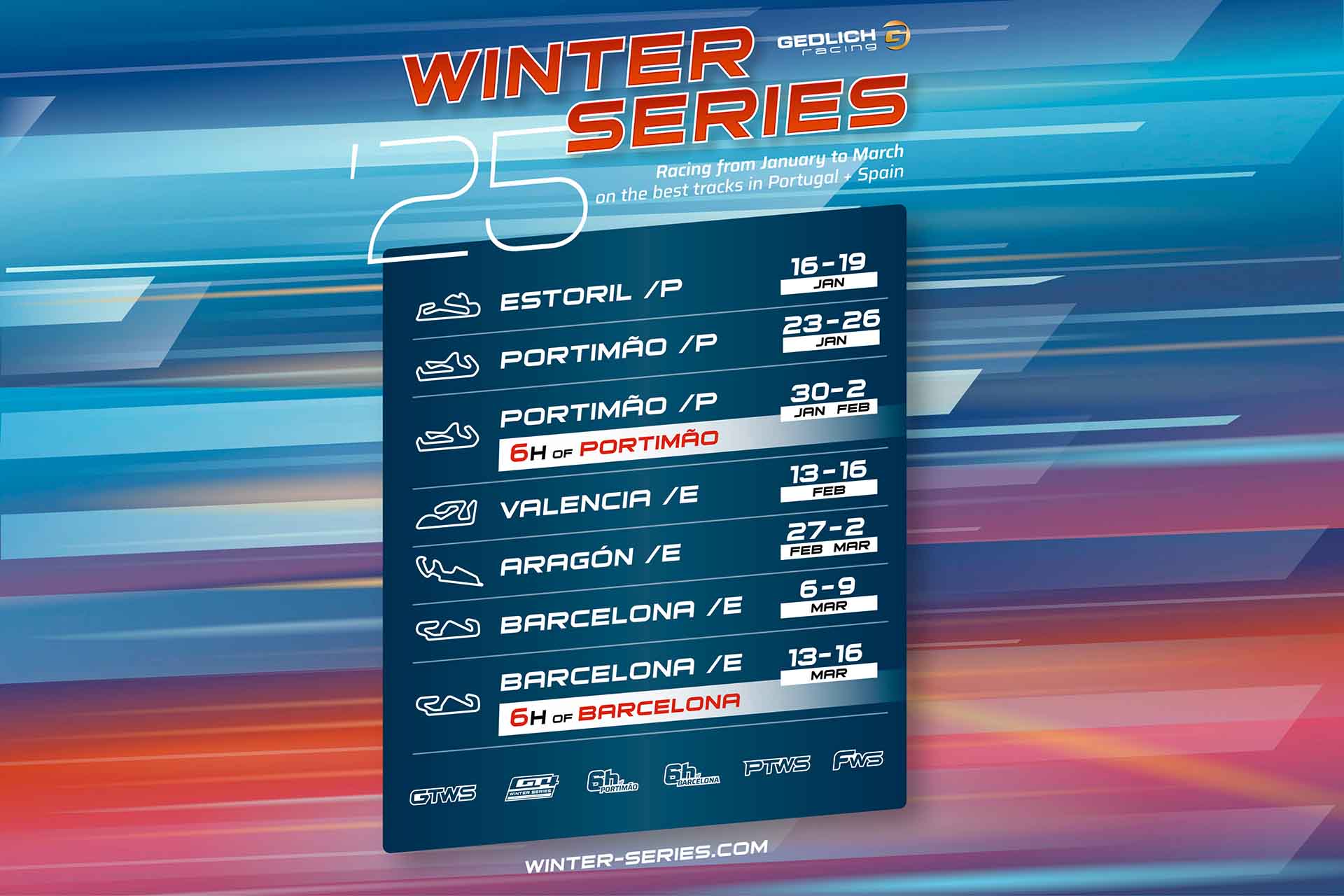 GEDLICH Racing veröffentlicht 2025 Winter Series Kalender - GEDLICH ...